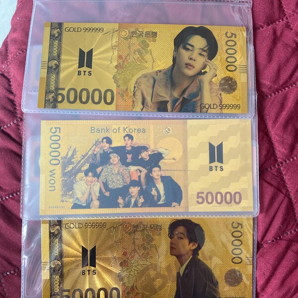 BTS: 24k South Korean Won Gold Note - Etsy