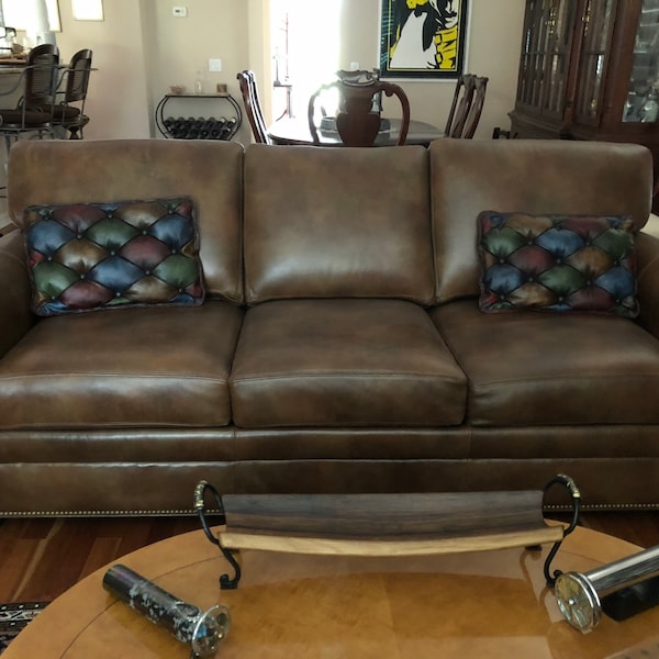 Chesterfield Leather Footstool Ottoman Open Lid Box Handmade in England ...