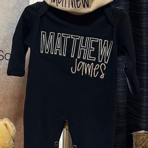 Personalized Navy Blue and Beige Newborn Outfit Coming Home - Etsy