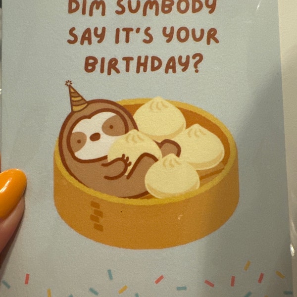 Cute Happy Birthday Soju Sloth | Kawaii Birthday Card for Korean Soju ...