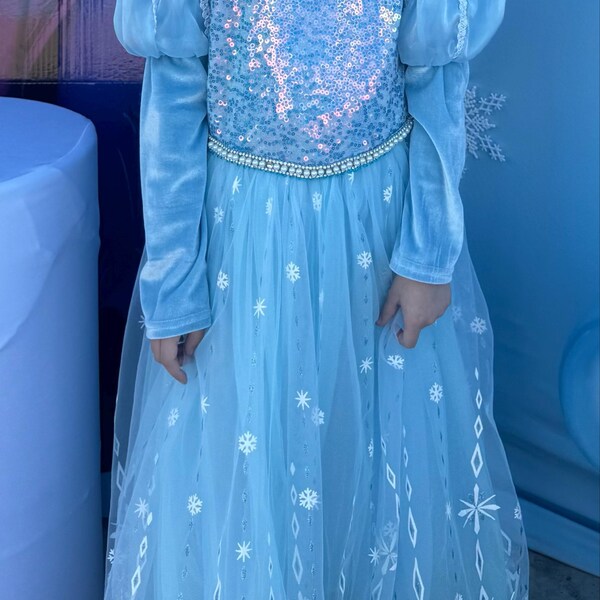 Enchanting Blue Snow Queen Dress With Detachable Cape - Etsy