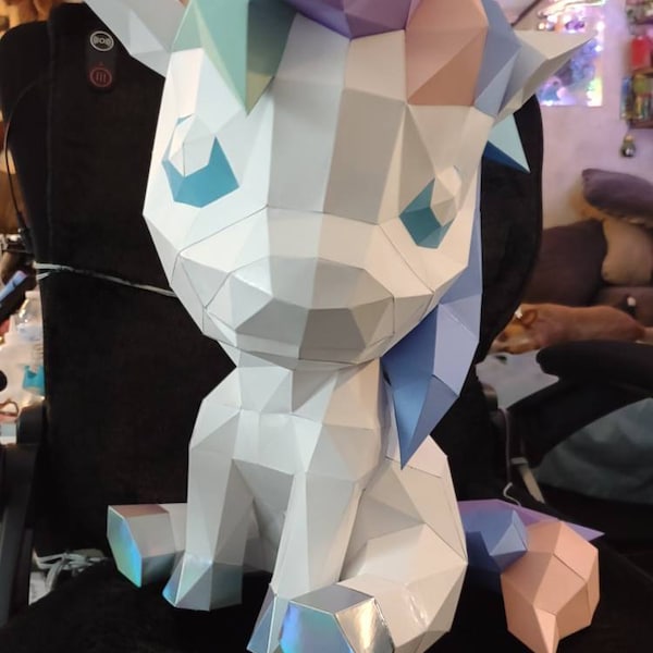 Papercraft 3D Unicorn on Clouds & Rainbow PDF,SVG Template for DIY ...