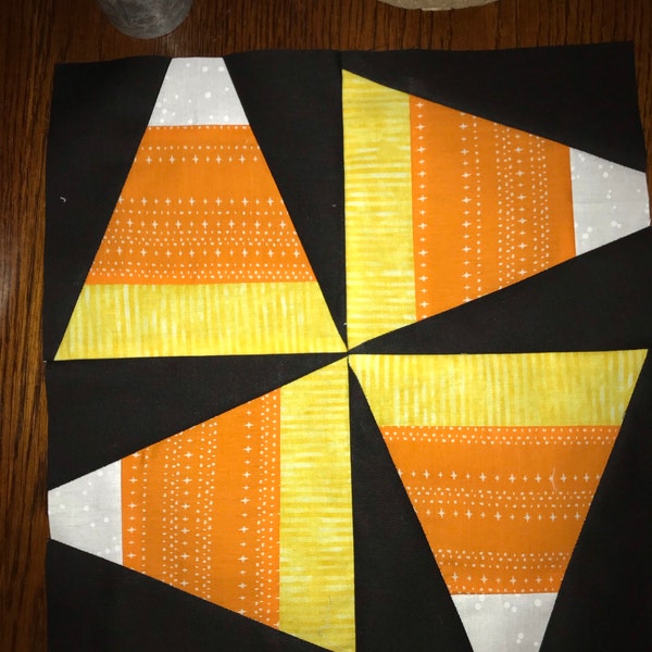 Halloween Candy Corn Quilt Block, Easy Piecing, Beginner PDF Quilt ...