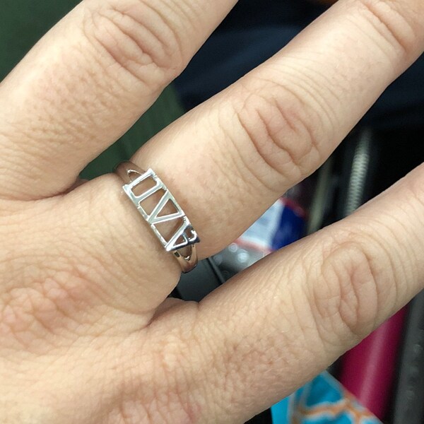 Alpha Delta Pi Sterling Silver Ring With Cut-out Greek Letters // ΑΔΠ ...