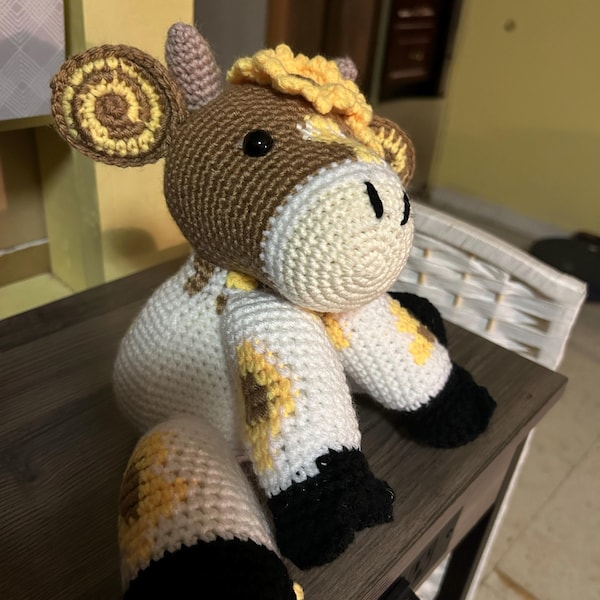 Crochet Sunflower Cow Amigurumi Pattern PDF - Etsy