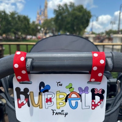 Personalized Family Name Stroller Tag, Amusement Theme Park Sign for ...