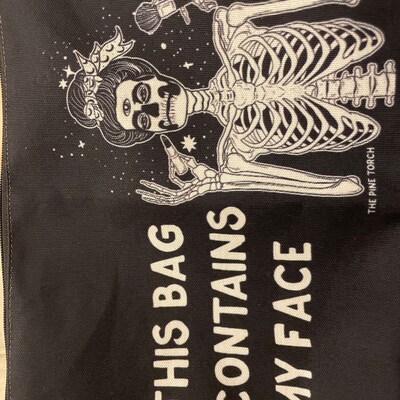 Skeleton Zipper Cosmetic Pouch, This Bag Contains My Face Zipper Pouch ...