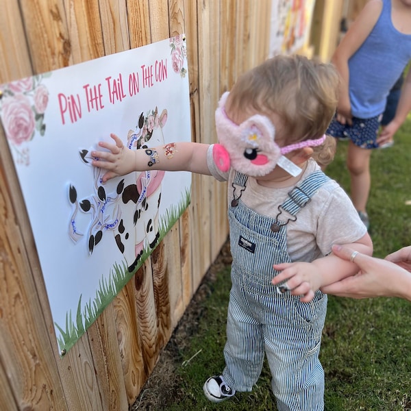 Pin the Tail on the Cow, Instant Download, Girl Farm Birthday ...