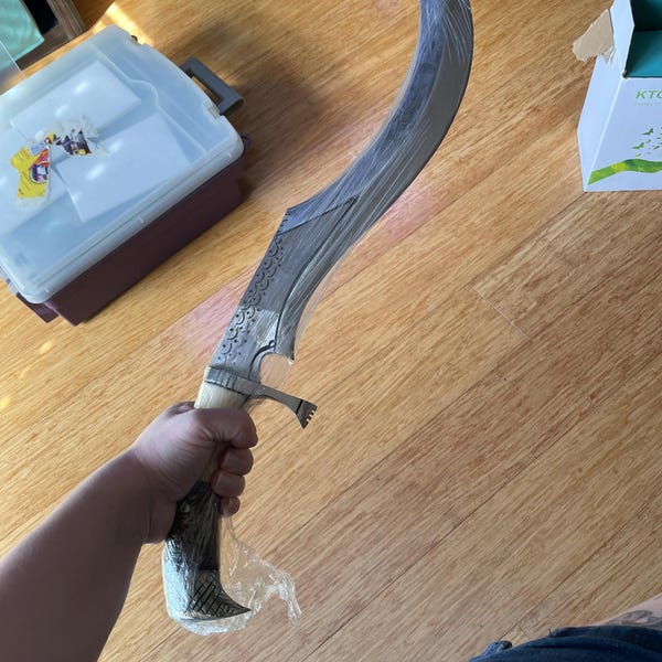 52 Inch Blade Long Master Sword Knife | Hand Carved Guard Pommel ...