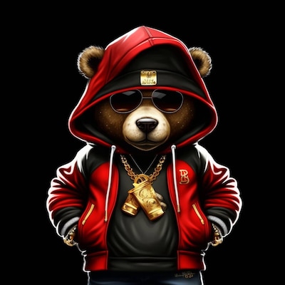 Cool Hip Hop Bear Trendy Png Design Urban Street Png Apparel - Etsy
