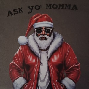 Super Cool Black Santa PNG - Etsy