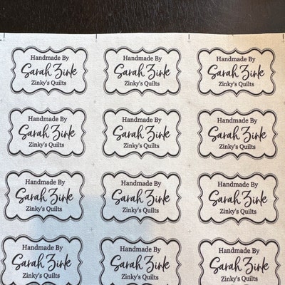 Set of 12 Cotton Labels, Custom Cotton Tags, Personalized Fabric Label ...