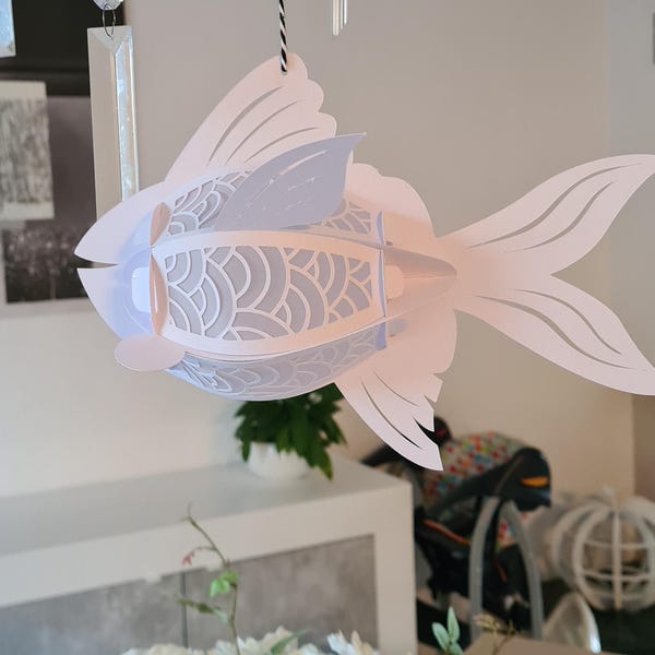 Fish Lantern PDF, SVG, Silhouette Studio Templates - Ocean Lantern ...