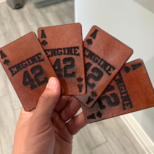 Custom Leather Helmet Cards - Etsy