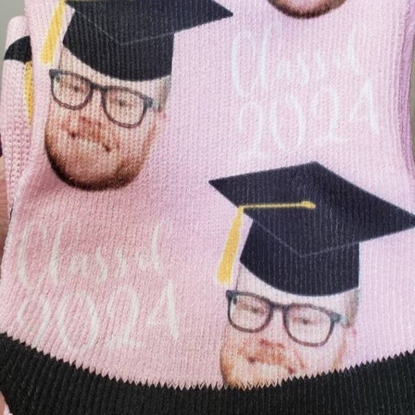 Custom Graduation Socks, Custom Face Socks, Graduation Gift for Him ...