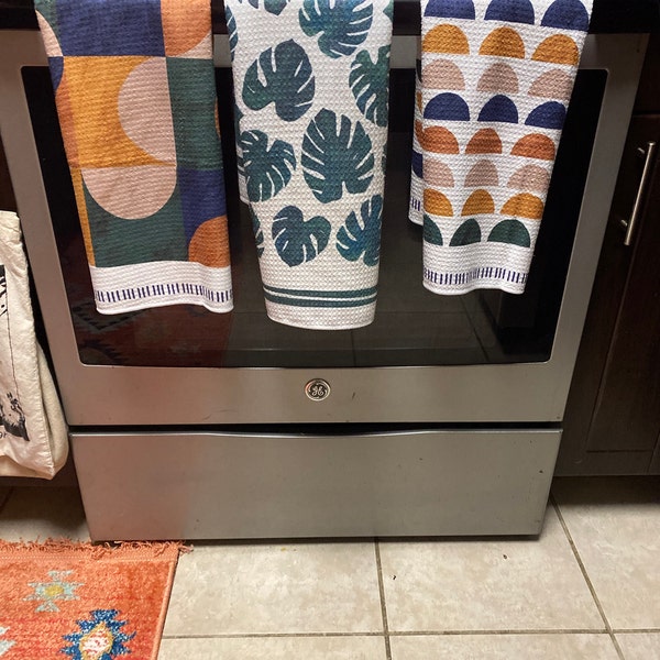 Geo Boho Dish Towel Trio – Bauhaus Geometric Boho Modern Kitchen Tea ...