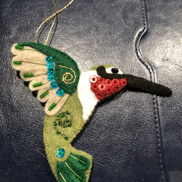 Hummingbird Sewing Pattern PDF - Backyard Bird Stuffed Ornament - Felt ...