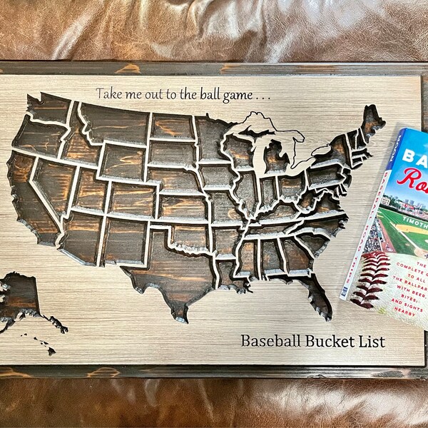 Baseball Bucket List Map, Major League Ball Park Tour Map, US Map ...