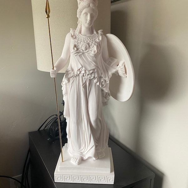 Athena Minerva Greek Roman Goddess Cast Marble Large Sculpture Statue ...