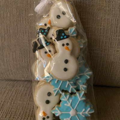 Mini Blue Snowflake Cookies 2 1/2 Dozen Mini Cookies - Etsy
