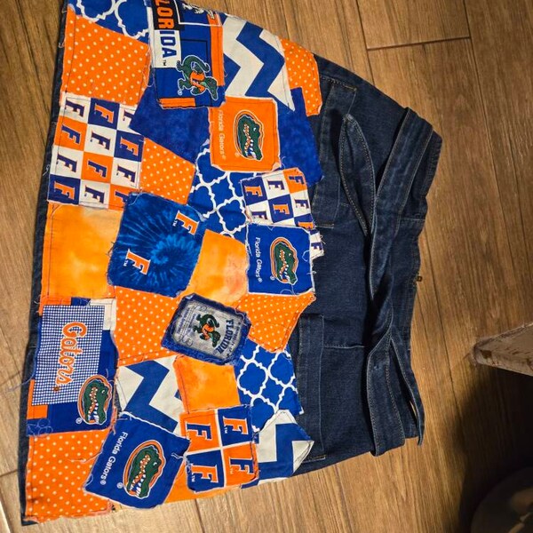 Ole Miss University of Mississippi Rebels Custom Patch Denim Skirt ...