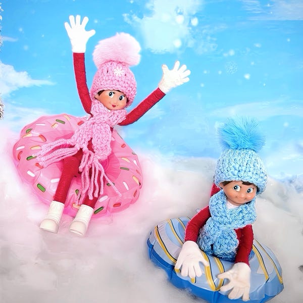 Elf Snow Tube Prop: Christmas Elf Hat and Scarf Set - Etsy