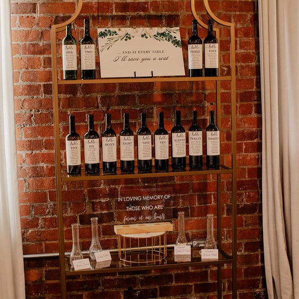 Wedding Table Numbers Wine Label/wine Bottle Seating Chart/wine Bottle ...