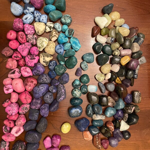 2 Lb Large Mixed Tumbled Stones, VIBRANT COLOR ,reiki Stones,crystal ...