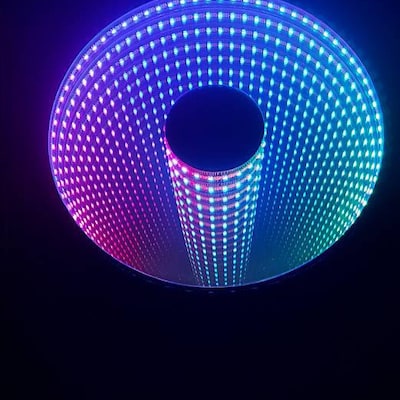 İnfinity Mirror Coffee Table, Led Light Table, Wooden Coffee Table, 3D ...