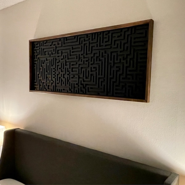 Wood Maze Wall Art, Wall Art Long Maze Wood Wall Decor,bedroom Wall ...