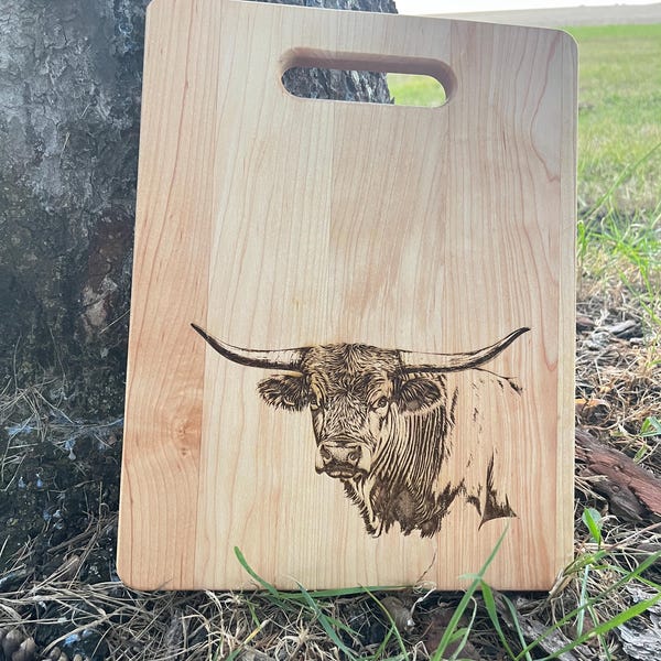 Longhorn Bull Laser Engraving: Rustic Farm Art (digital Download) - Etsy