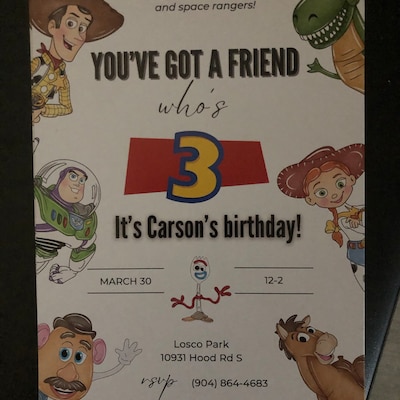 Toy Story THIRD Birthday Invitation Instant Download Personalized ...