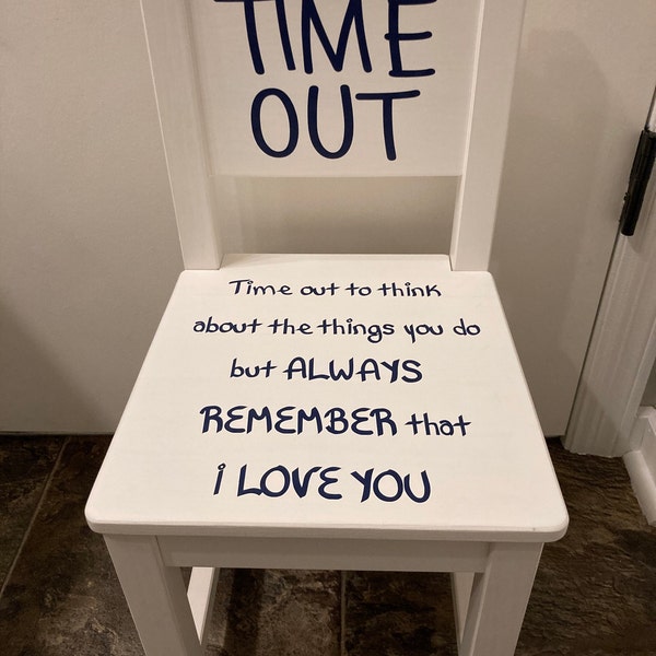 Time Out Chair Vinyl Decal - Toddler Naughty Chair Sticker - Toddler ...