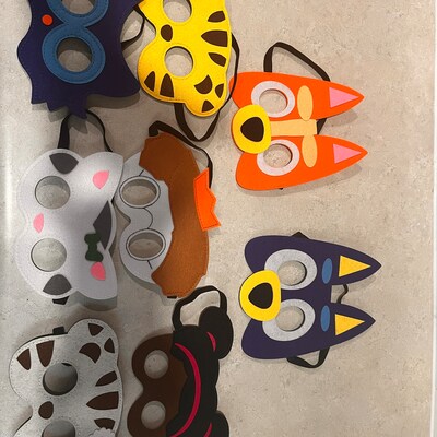 Personalized Bluey Felt Masks Party Favors Birthday Party - Etsy