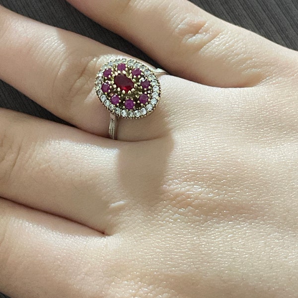 Ruby Ring, Handmade Women's Ring, Turkish Handmade Ring, Authentic Ring ...