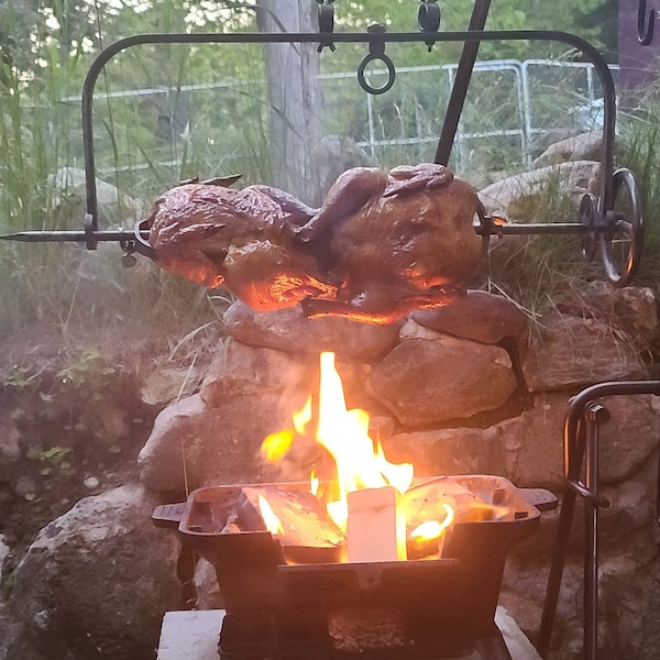Hanging Campfire Rotisserie Spit - Etsy