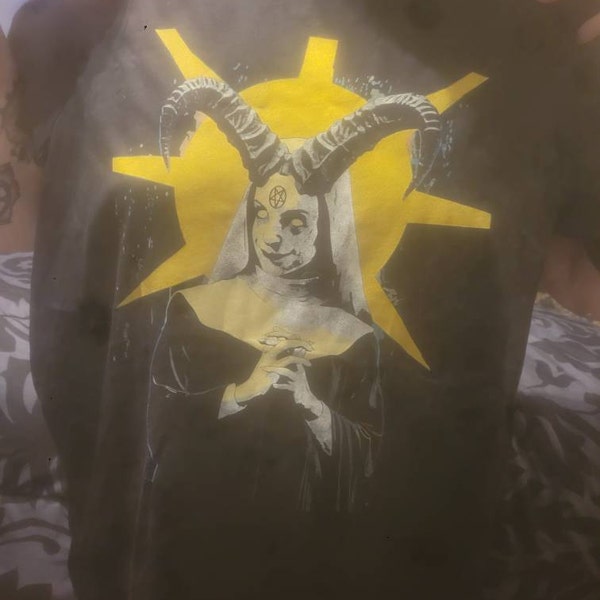 Baphomet Woodcut Print Wall Art for Living Room Satanic Print Satanic ...