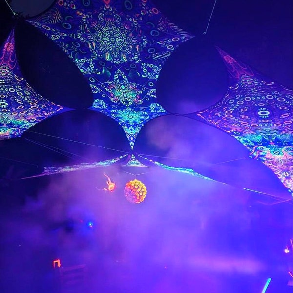 Psychedelic Decoration Stage Metatron. Uv-reactive Psytrance Party ...