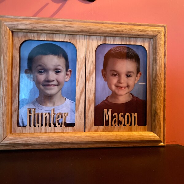 Personalized Two Name School Picture Frame 5x7 - Etsy