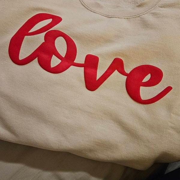 Love Puff Print Sweatshirt Valentines Day Shirt Gift for Her Love Heart ...