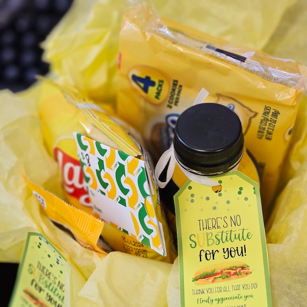 There's No Substitute for You Gift Tag, Appreciation Week Sandwich Gift ...