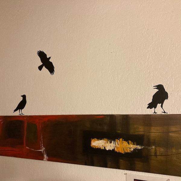 Crow Decals, Set of 10, Black Bird Halloween Fall Field Raven Window ...