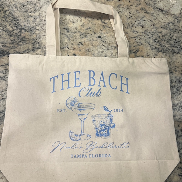 Custom Bachelorette Totes, Club Bachelorette Tote, Beach Bachelorette ...