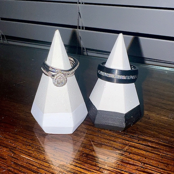 Concrete Ring Cone, Ring Holder, Geometric Ring Cone, Ring Cone, Ring ...