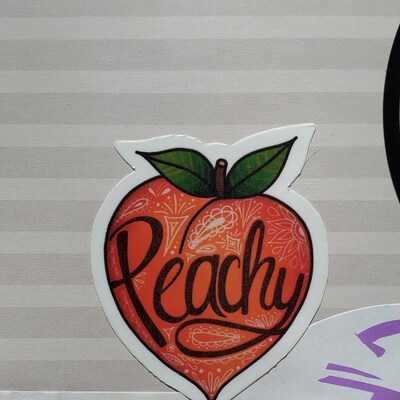 Peach Sticker Fruit Stickers Peachy Sticker Stickers for Hydroflask ...
