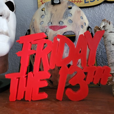 Friday the 13th Shelf Art Display Logo Sign for Horror Film Collection ...