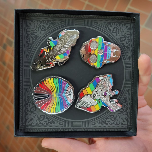 Queerlobites - Pride Flag Trilobite Enamel Pin - Etsy