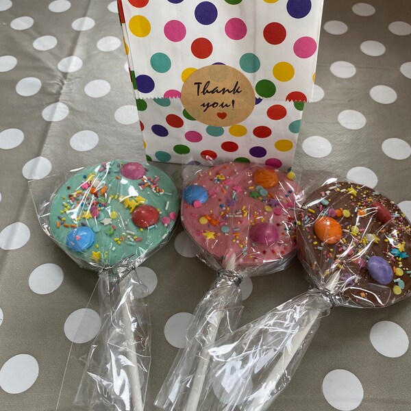 Milk Chocolate Rainbow Lollipops - Etsy
