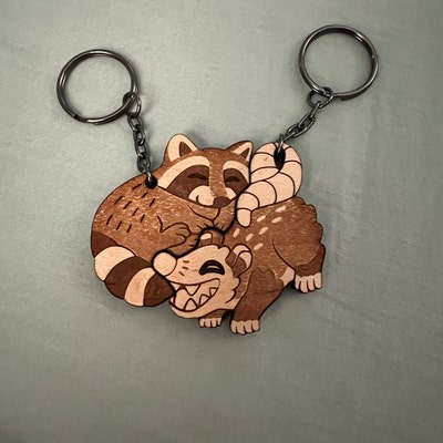 Desert Friends Owl and Fennec Fox Couple Keychains Bff - Etsy