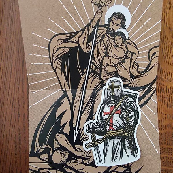 4" Rosary Crusader Vinyl Sticker - Etsy